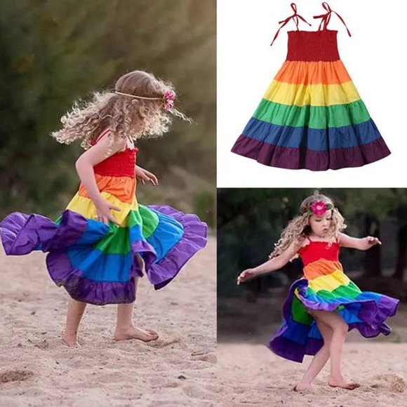 Dresses | New Girls Rainbow Dress | Poshmark